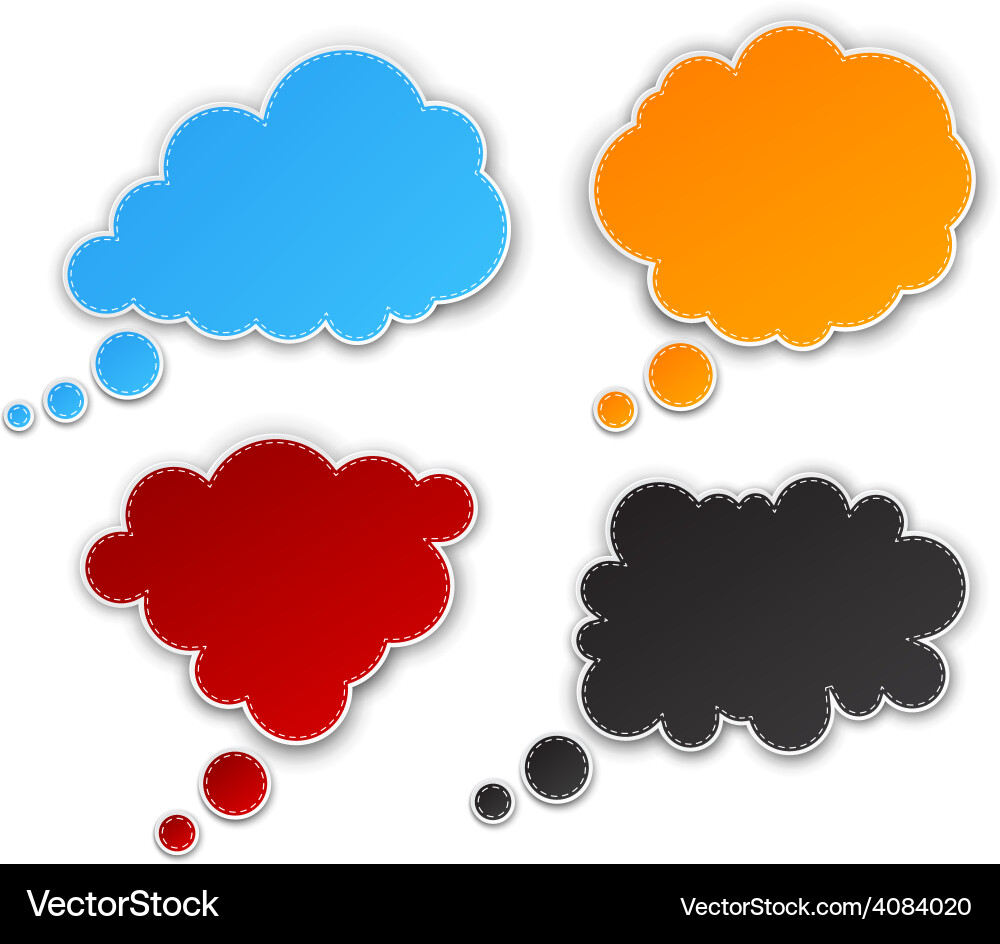 Set of paper color clouds Royalty Free Vector Image