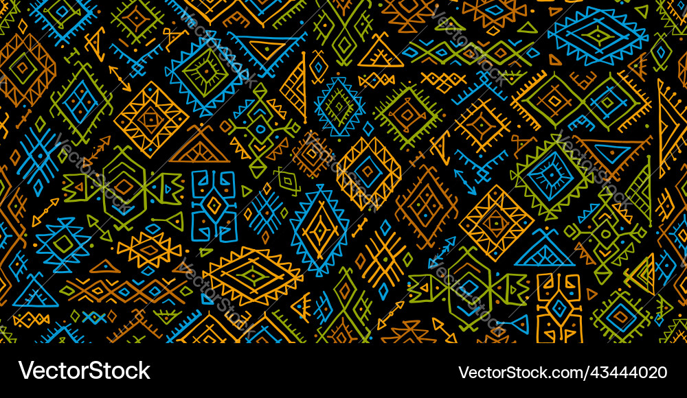 Tribal decorative background ethnic seamless Vector Image