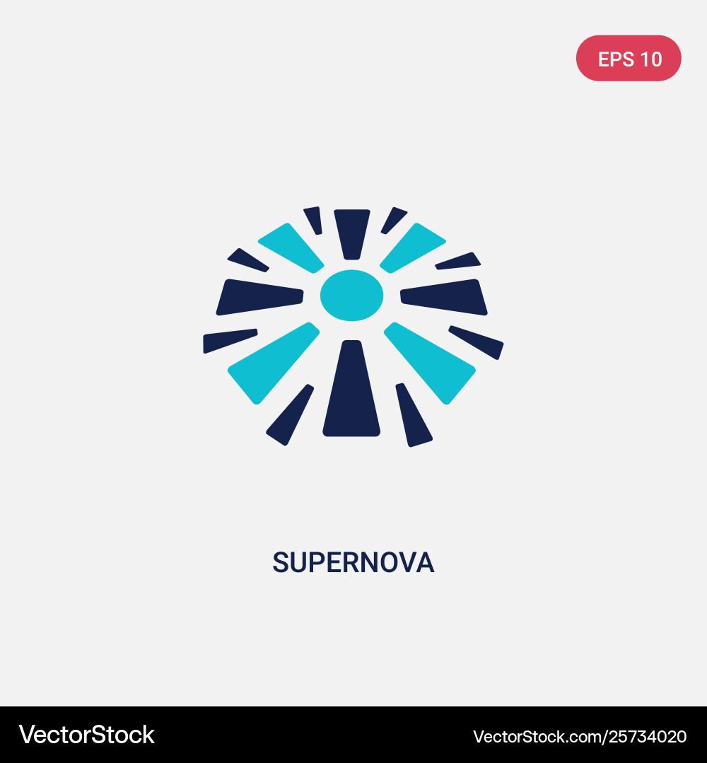 Two color supernova icon from astronomy concept Vector Image