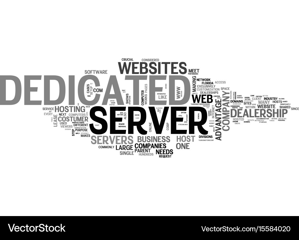 Why it s crucial to have a dedicated server text Vector Image