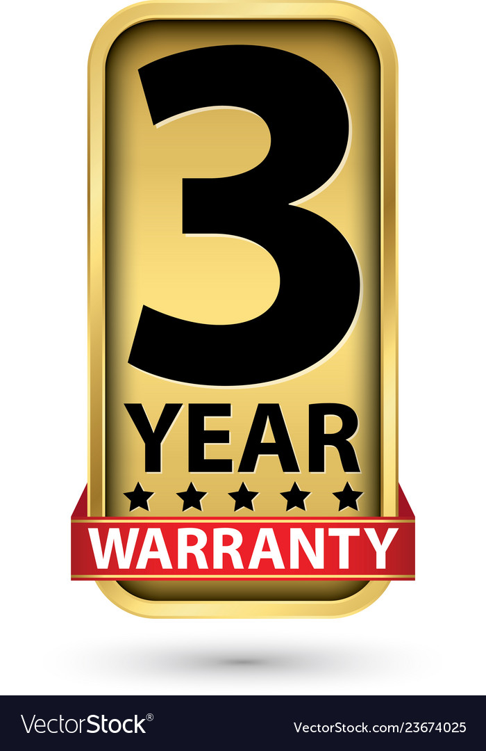 3 year warranty golden label Royalty Free Vector Image 3 year warranty golden label Royalty Free Vector Image
