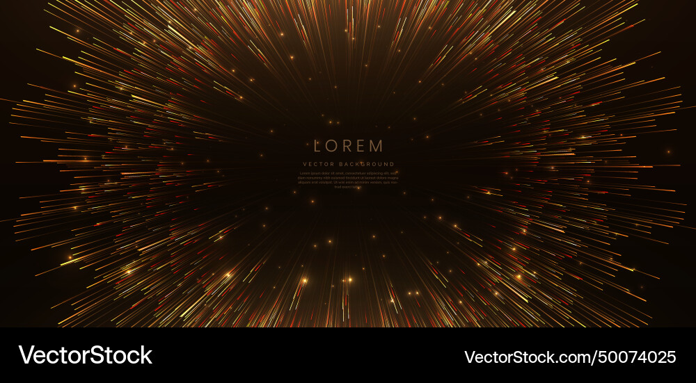 Abstract elegant gold glowing line with lighting Vector Image