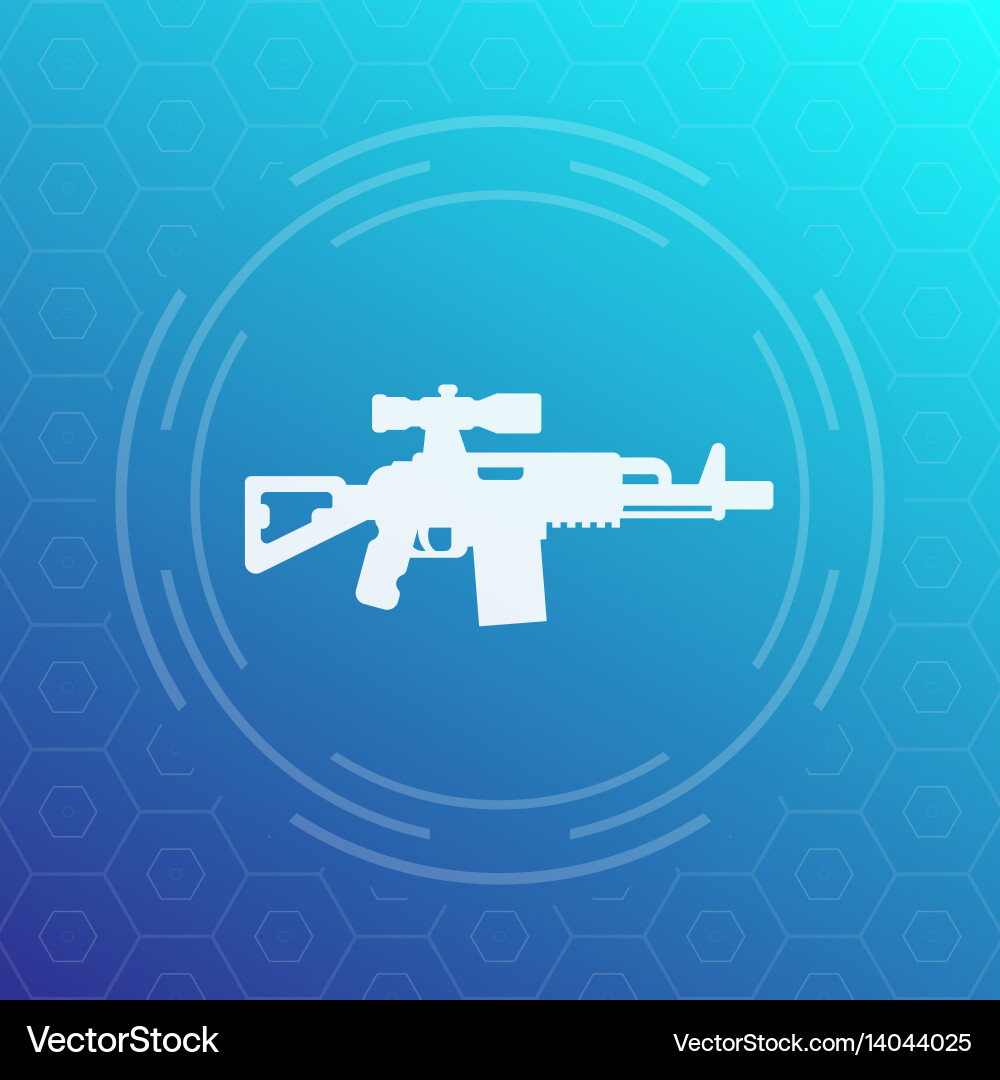 Assault rifle icon gun with optical sight Vector Image