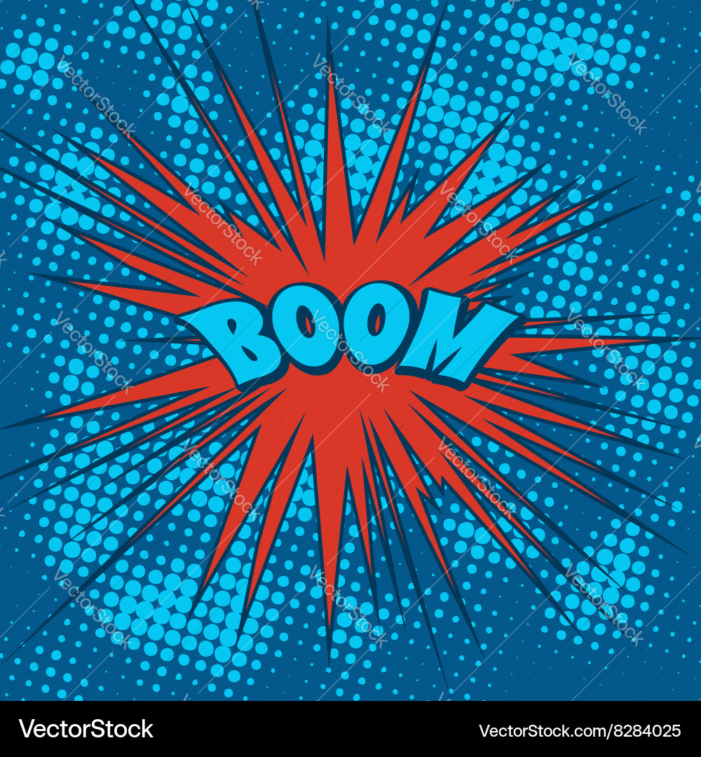 Boom comics icon in Pop-Art style Royalty Free Vector Image
