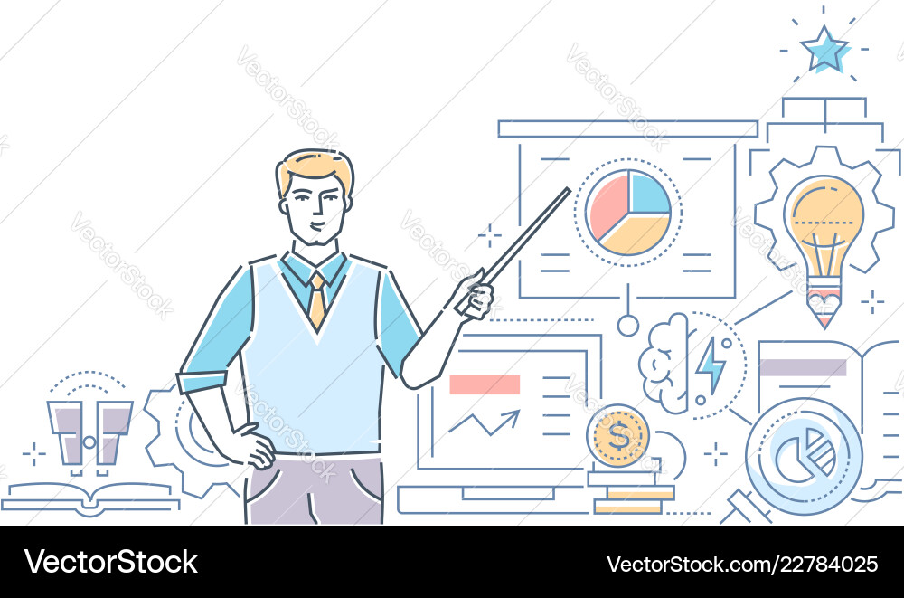 Business coaching - modern line design style Vector Image