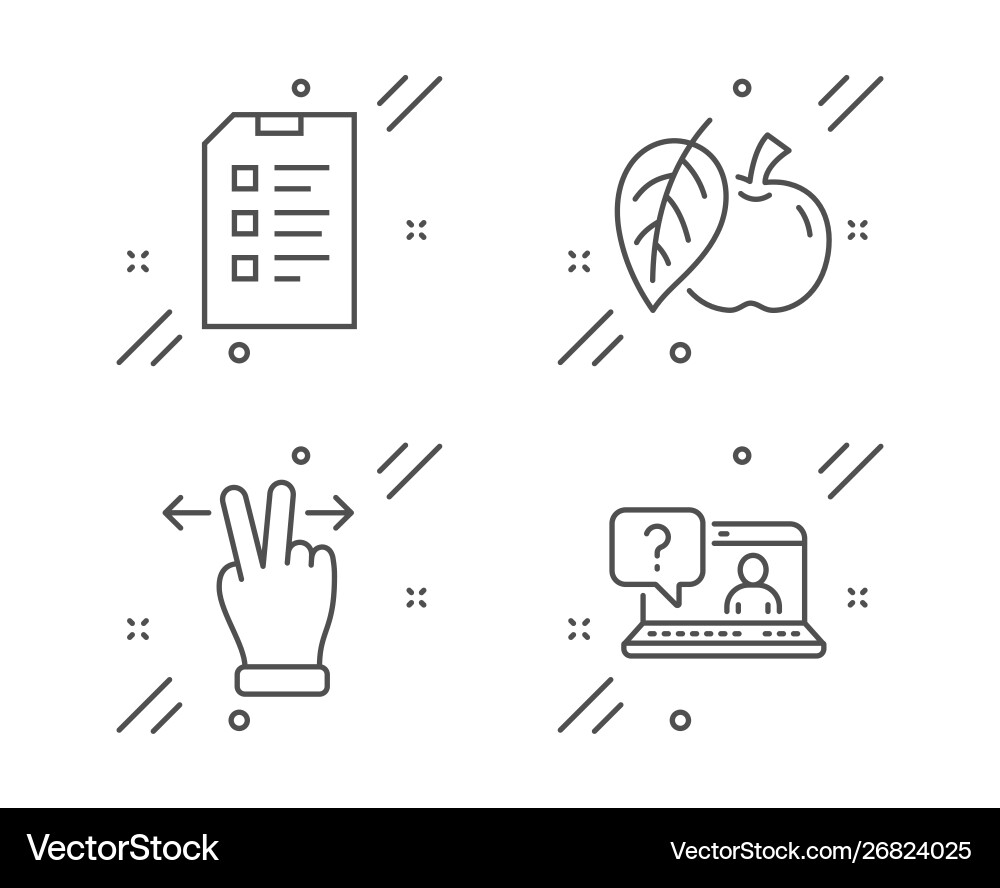 Checklist apple and touchscreen gesture icons set Vector Image