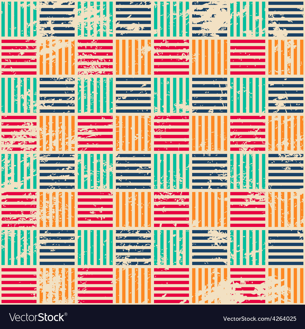 Colored woven seamless pattern with grunge effect Vector Image