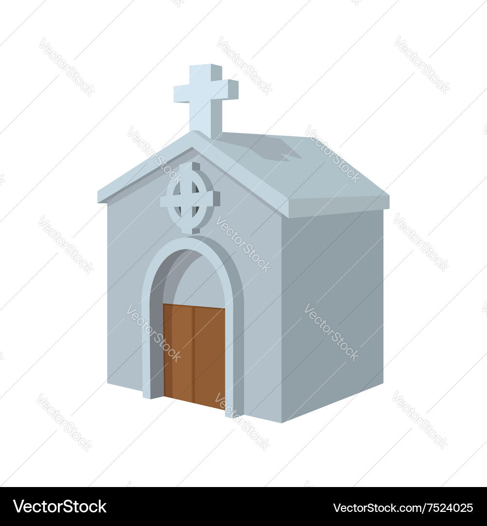 Crypt in cemetery cartoon icon Royalty Free Vector Image