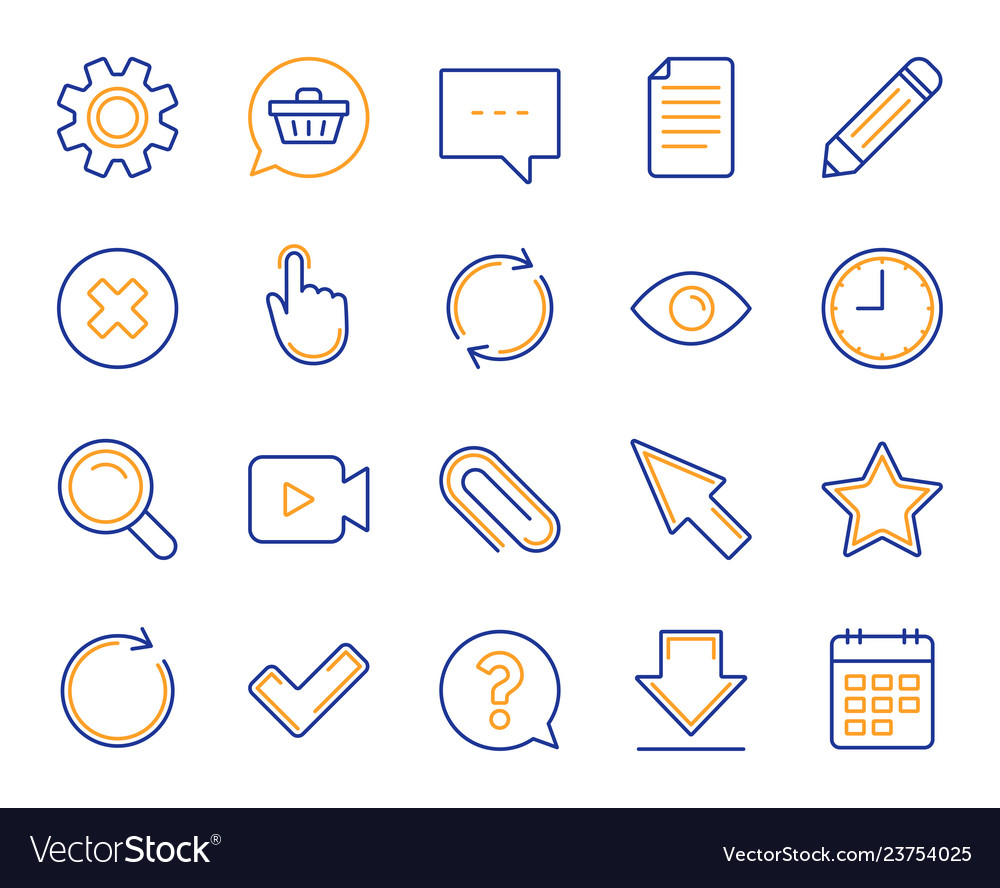 Document time and calendar line icons question Vector Image