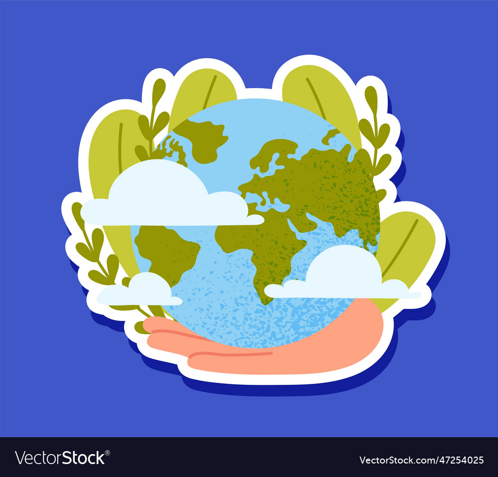 Earth day sticker Royalty Free Vector Image - VectorStock