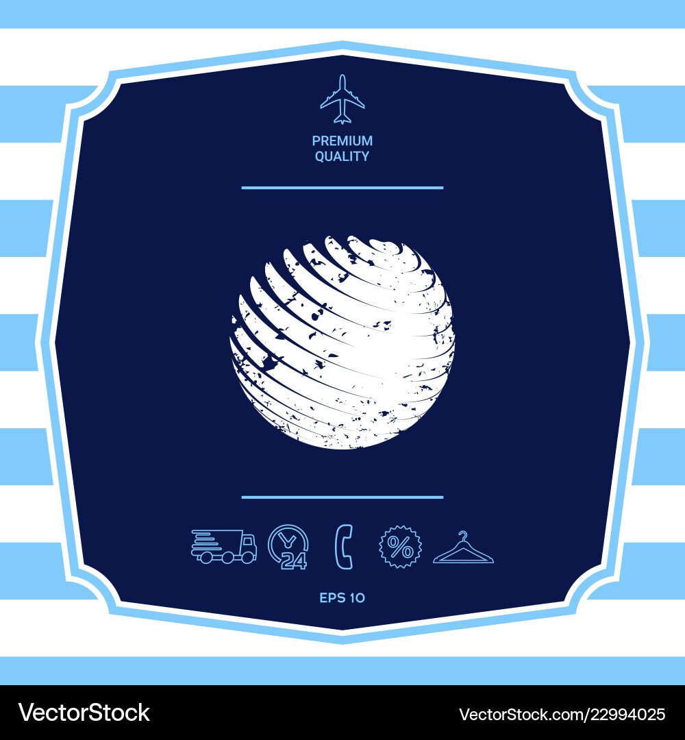 Earth logo design with grunge effect graphic Vector Image