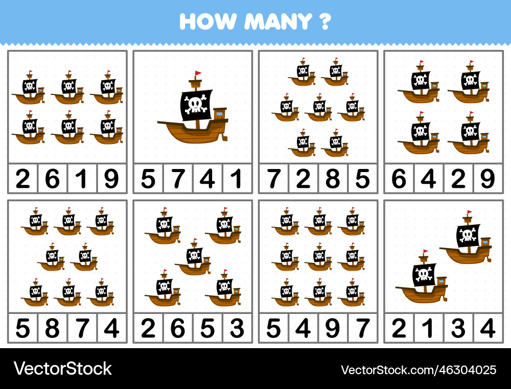 Education game for children counting how many Vector Image