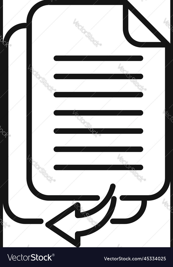 File transfer icon outline backup data Royalty Free Vector