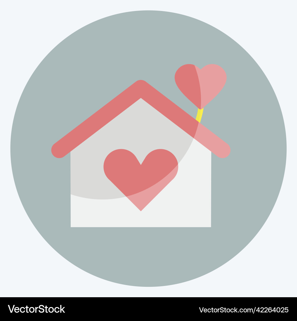Icon home suitable for wedding symbol flat style Vector Image