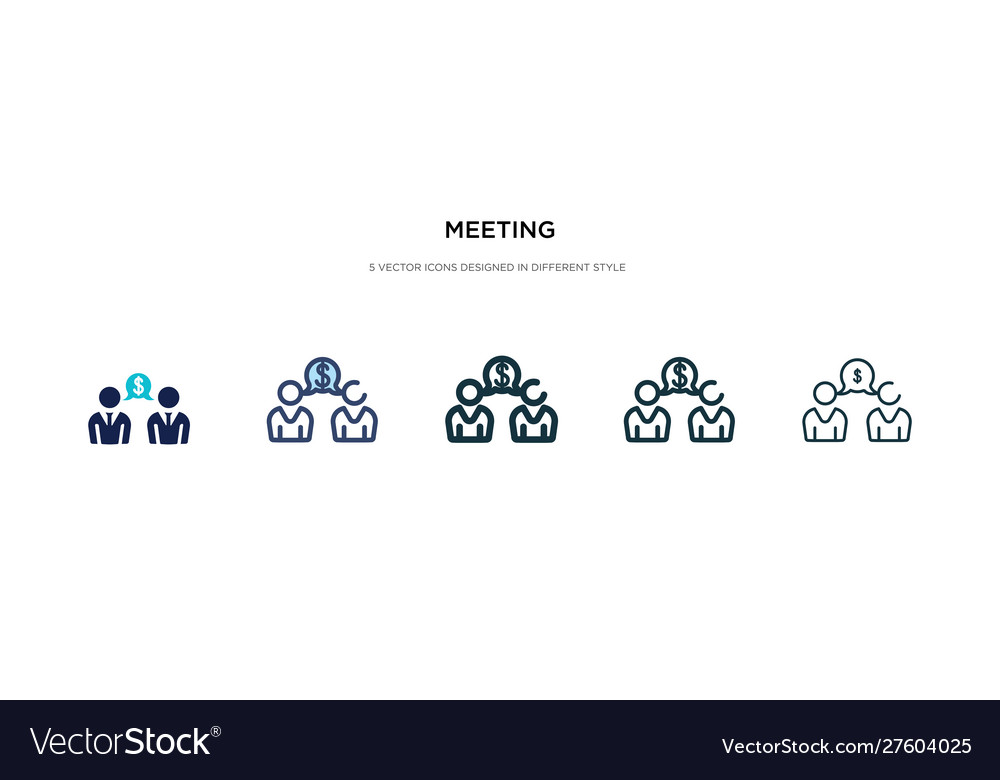 Meeting icon in different style two colored Vector Image