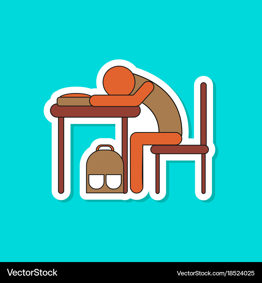 Paper sticker on stylish background student Vector Image