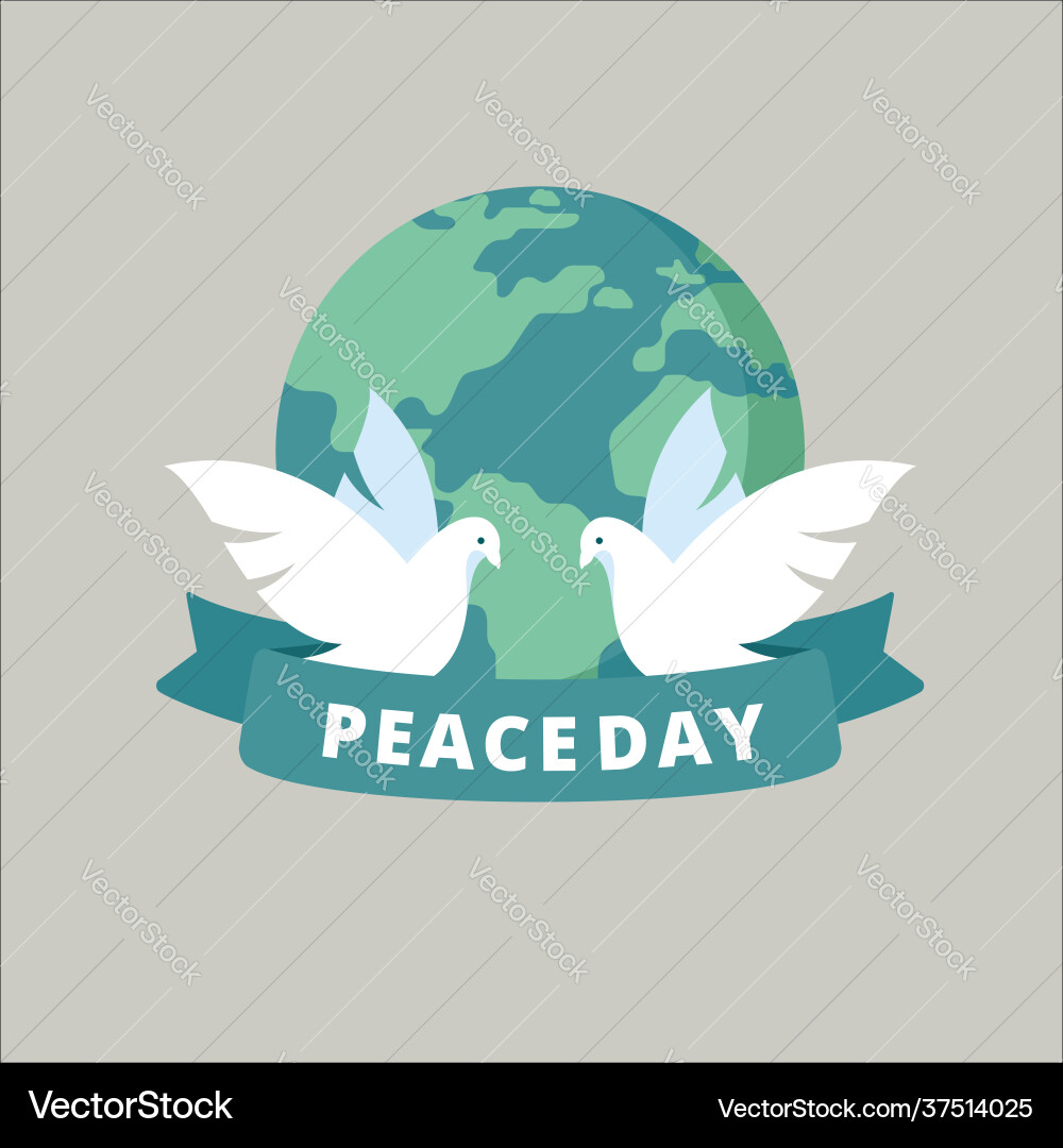Peace day international logo Royalty Free Vector Image