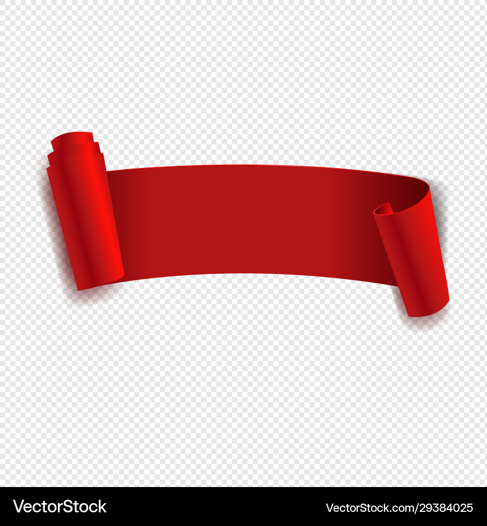 Red ribbon isolated transparent background Vector Image