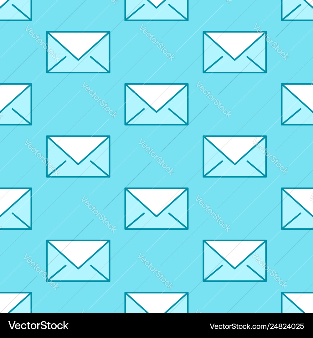 Seamless pattern with envelopes flat line icons Vector Image