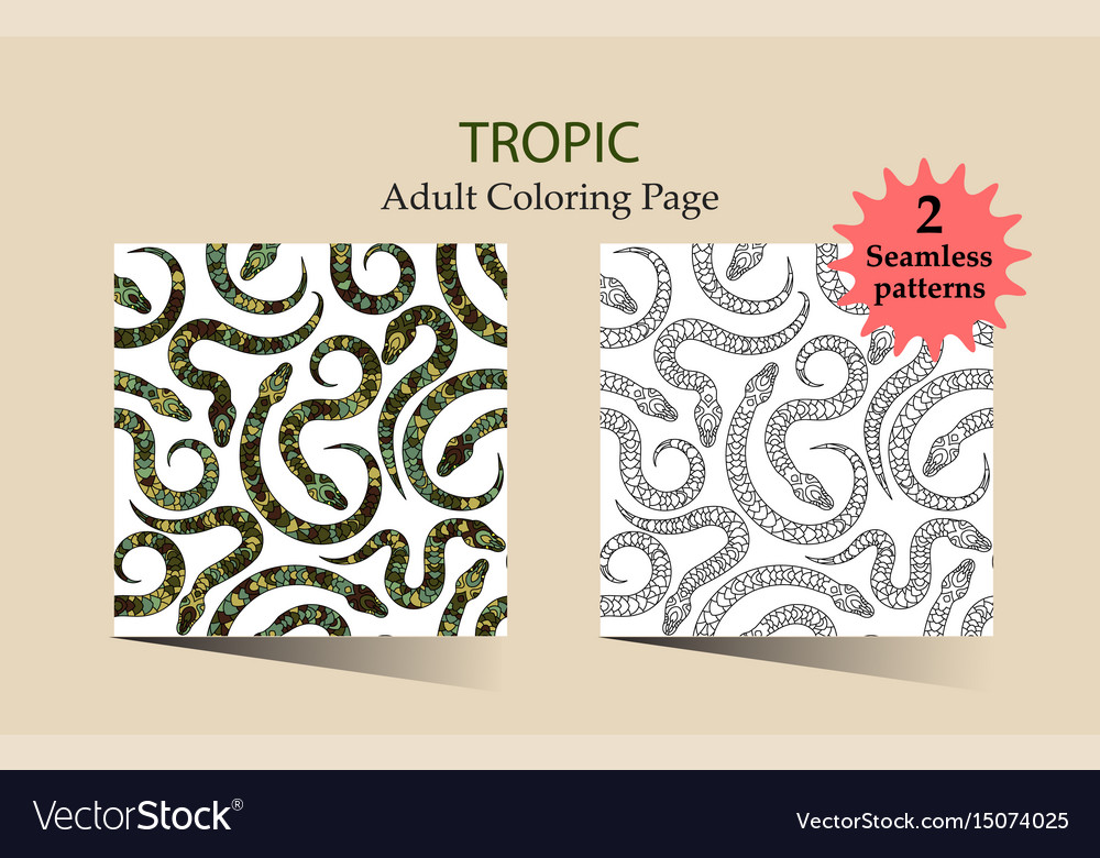 Seamless pattern with snakes Royalty Free Vector Image