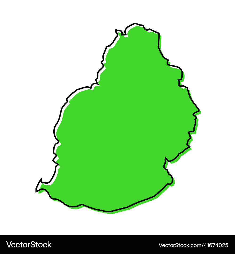 Simple outline map of mauritius stylized line Vector Image