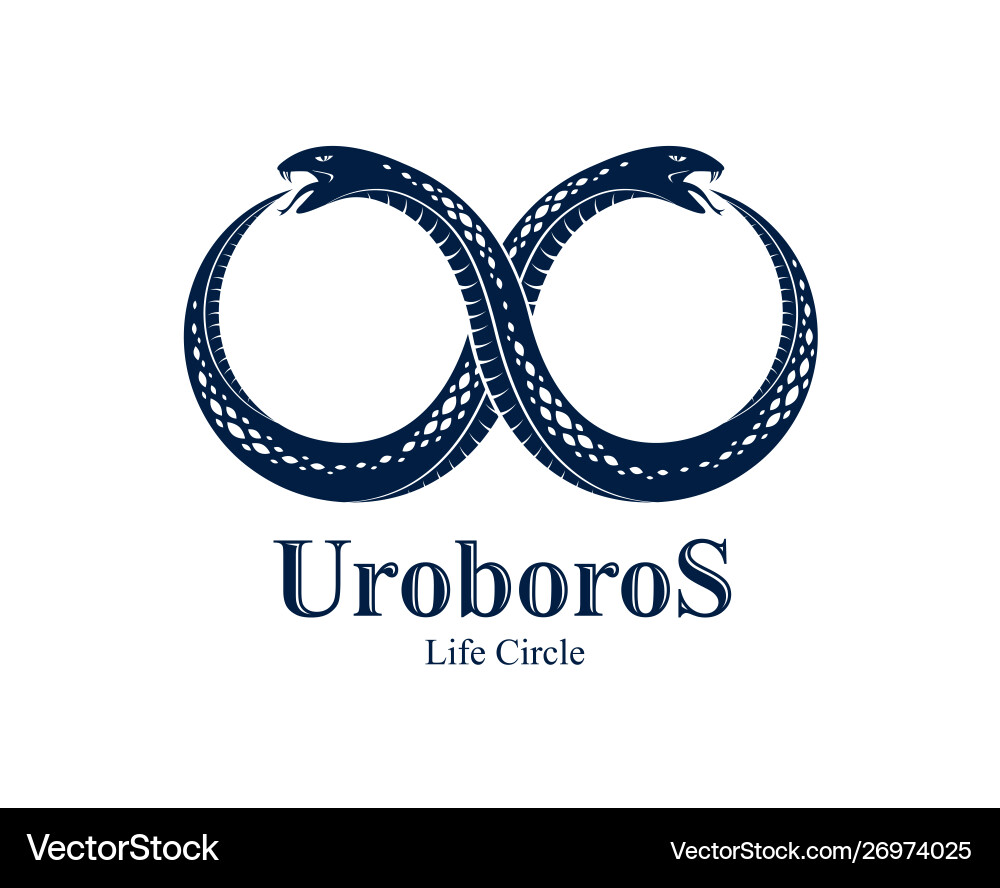 Snake eating its own tale uroboros Royalty Free Vector Image