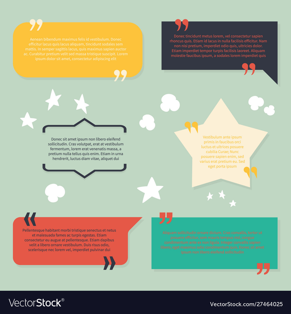 Text and quotes boxes design frame elements Vector Image