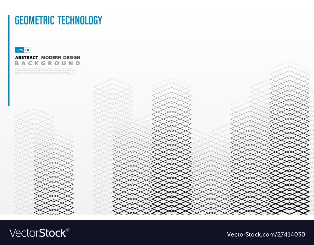 Abstract square geometric building line pattern Vector Image