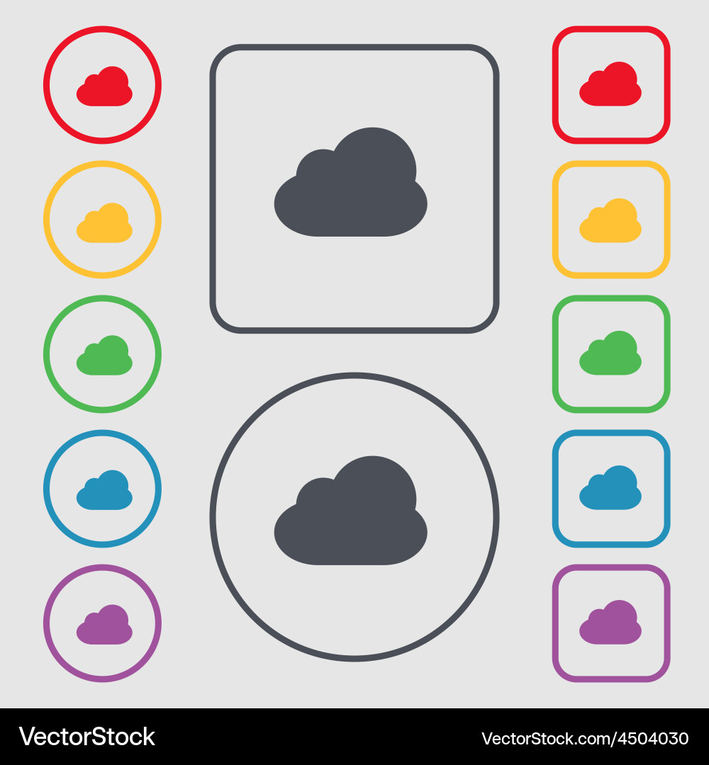 Cloud icon sign symbol on the round and square Vector Image