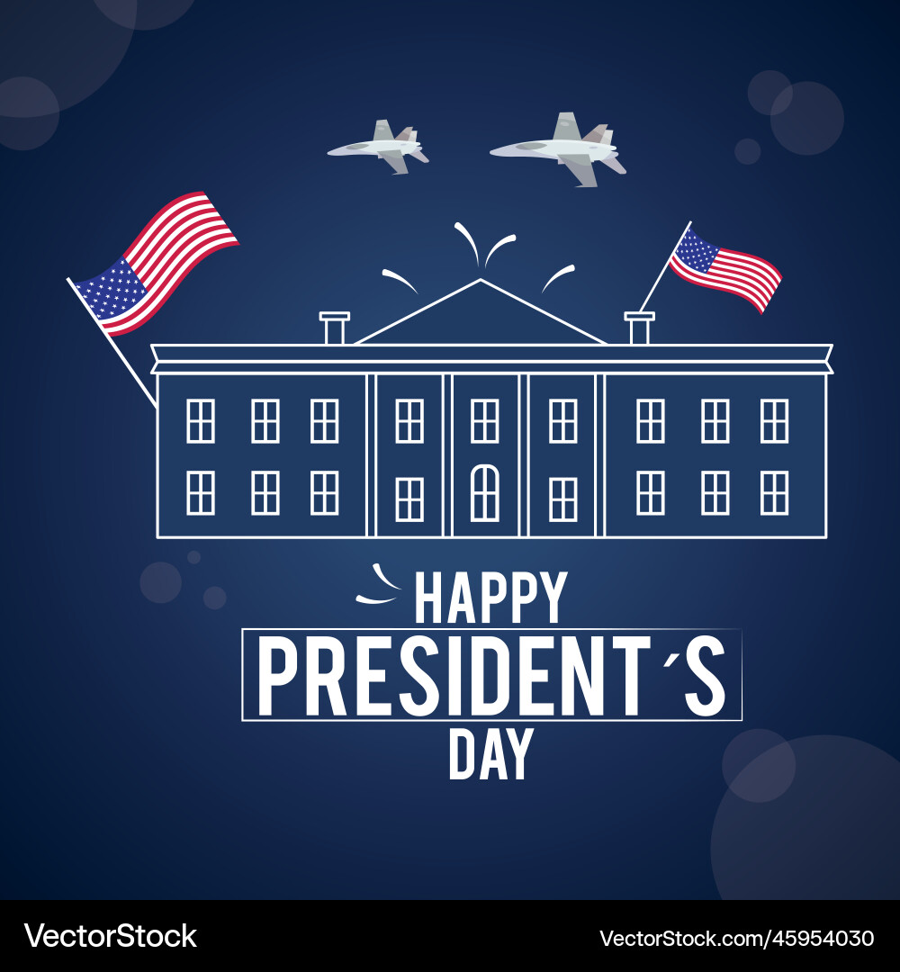 Colored happy president day poster Royalty Free Vector Image