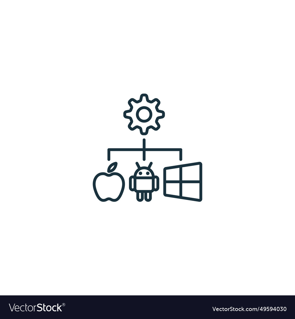 Cross-platform icon monochrome simple sign from Vector Image