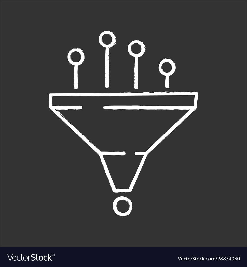 Data filtering and structuring system chalk icon Vector Image Data filtering and structuring system chalk icon Vector Image