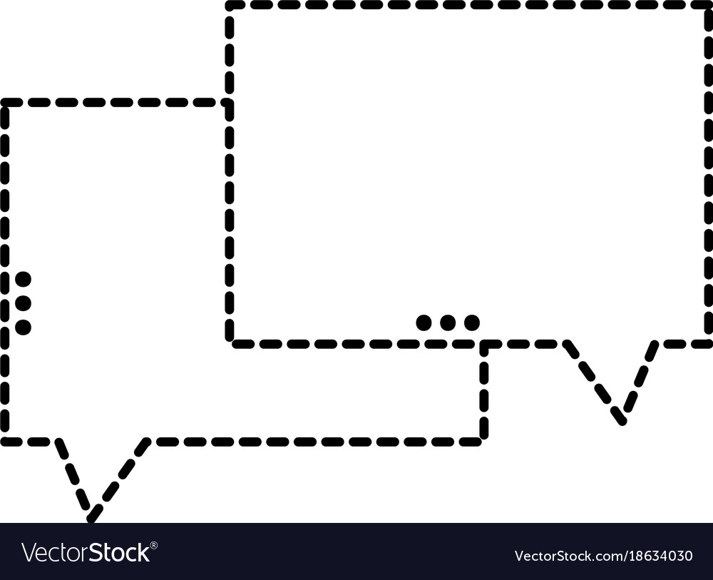 Dotted shape chat bubbles text notes message Vector Image