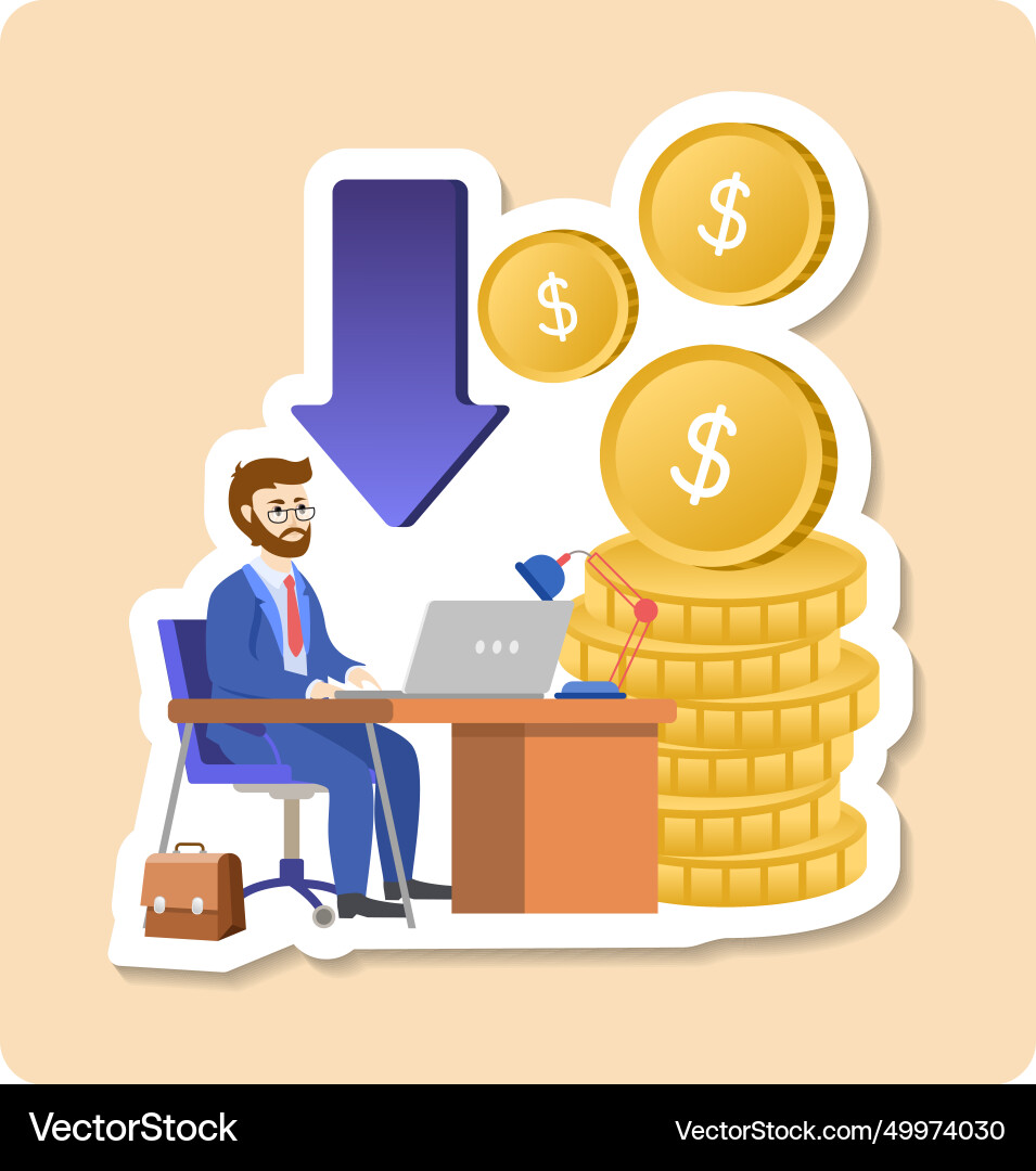 Employee wage sticker benefits as work Royalty Free Vector