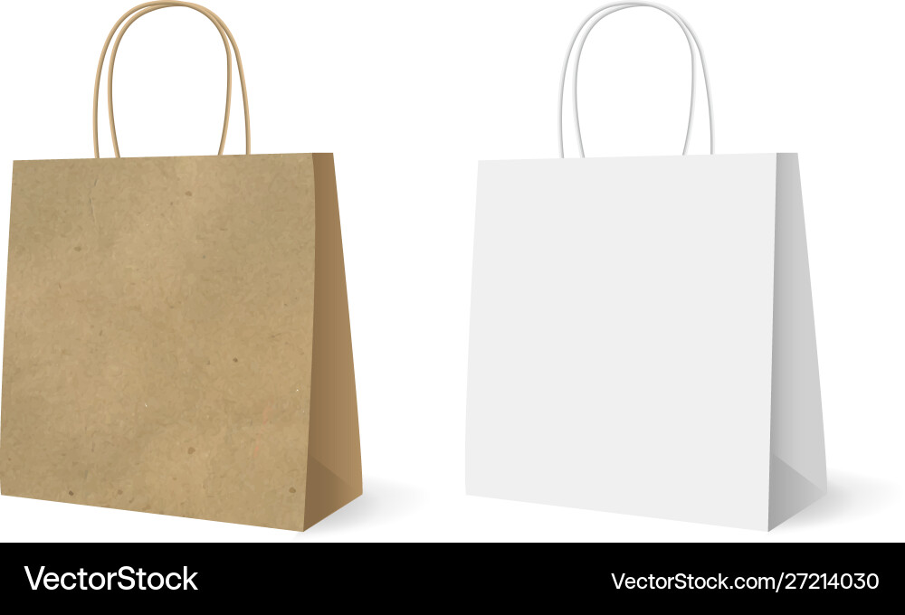 Gift paper bags set isolated white background Vector Image
