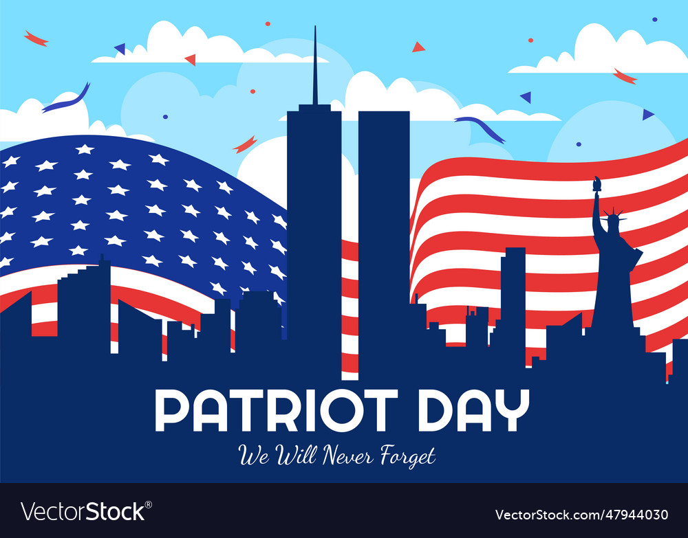 Happy usa patriot day with united states flag 911 Vector Image