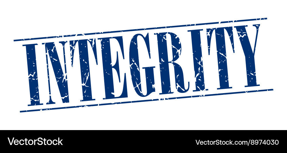 Integrity blue grunge vintage stamp isolated Vector Image