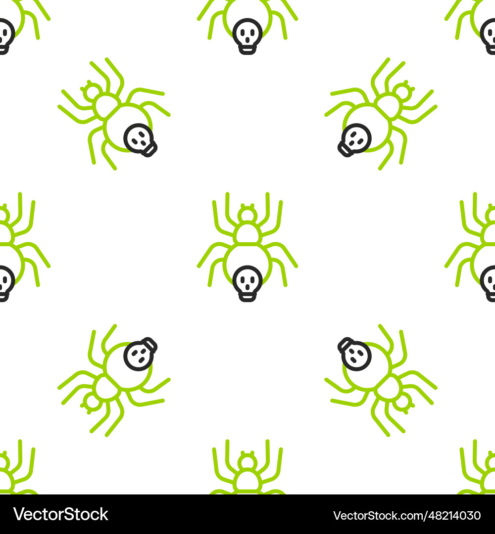 Line poisonous spider icon isolated seamless Vector Image