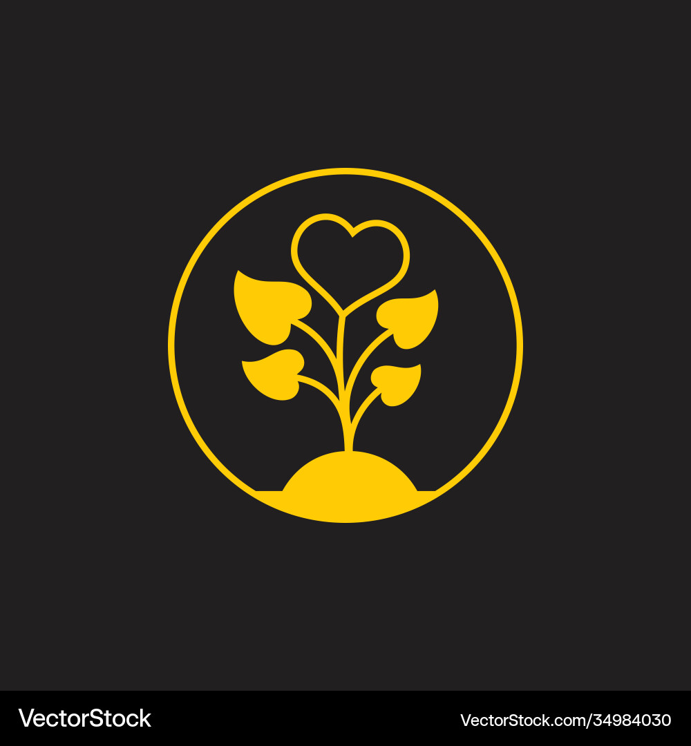 Love heart tree symbol decoration Royalty Free Vector Image