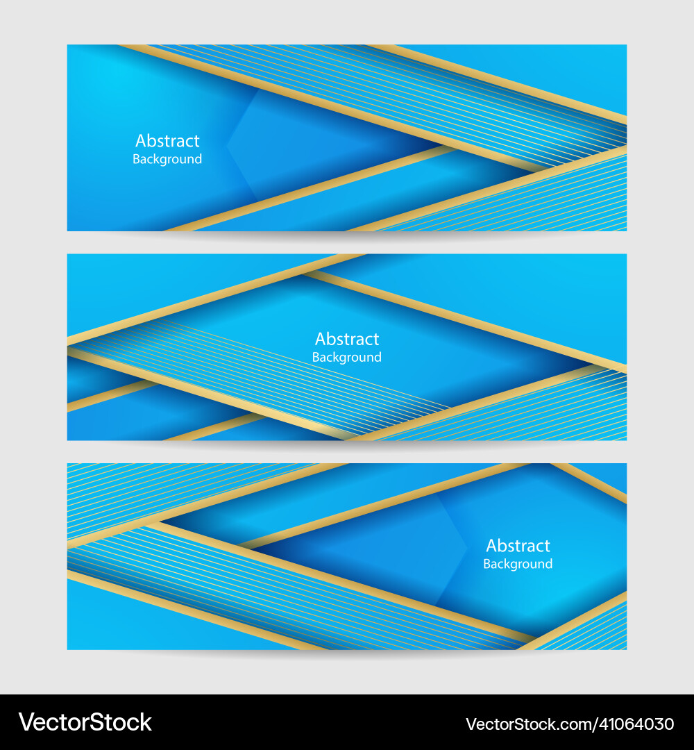 Modern blue and gold abstract banner background Vector Image