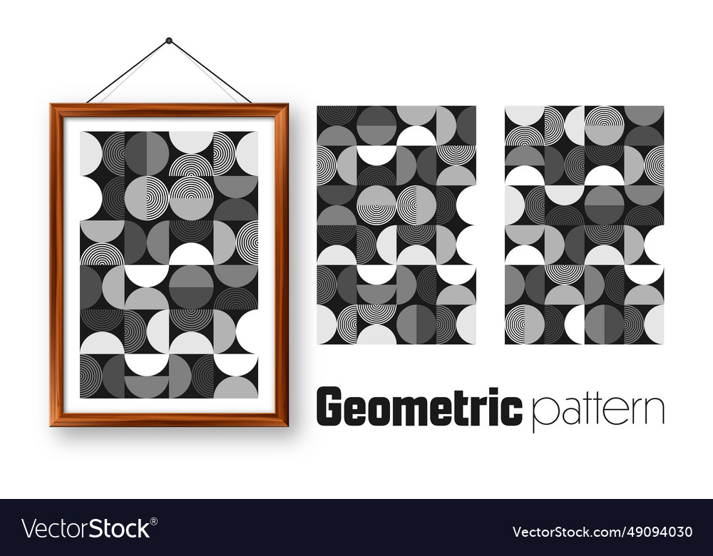 Picture frame with geometric trendy pattern Vector Image