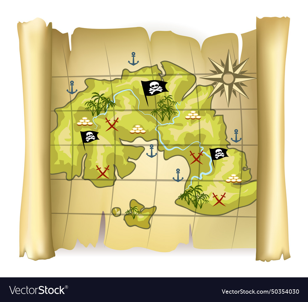 Pirate map Royalty Free Vector Image - VectorStock