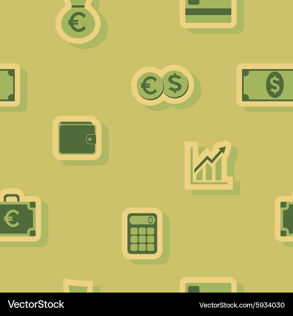 Seamless background with financial icons Vector Image