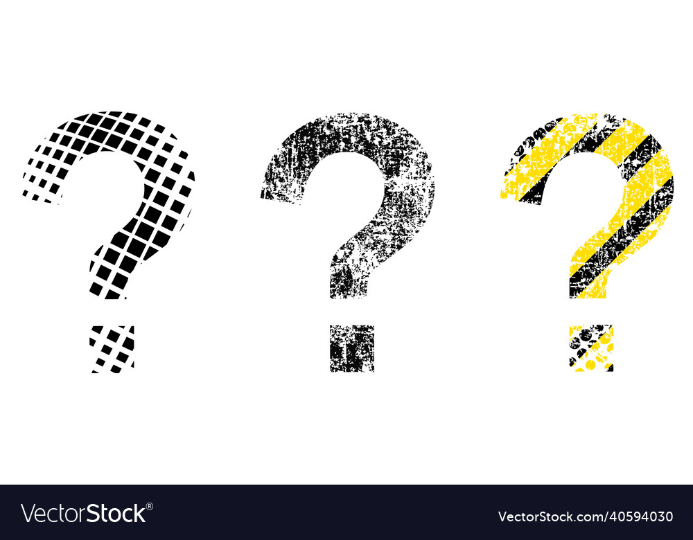 Set question marks with abstract texture Vector Image