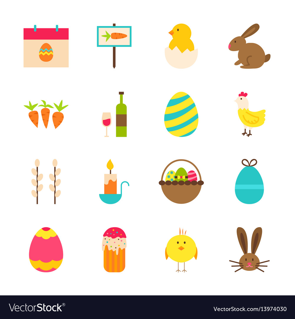 Spring easter objects Royalty Free Vector Image