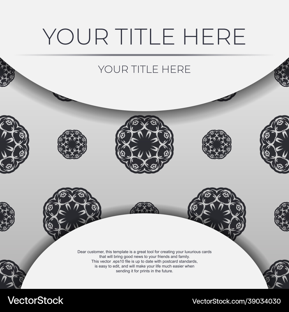 Stylish ready-to-print white postcard design Vector Image