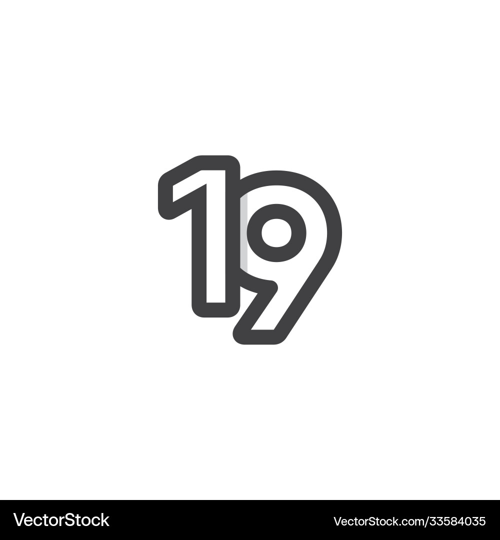 19 years anniversary celebrations template design Vector Image