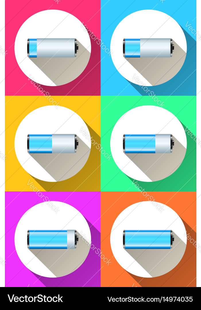 Battery icon on the color background Royalty Free Vector