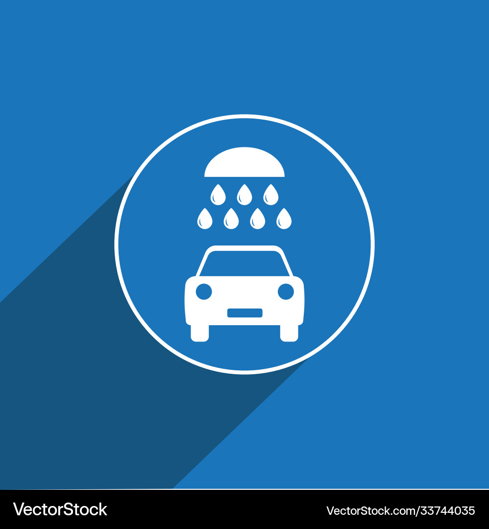 Car wash icon sign symbol flat Royalty Free Vector Image