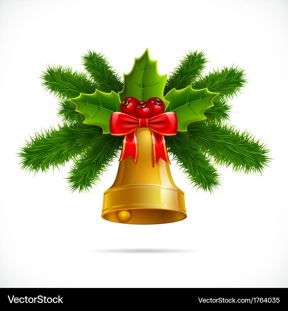 Christmasbell isolated Royalty Free Vector Image